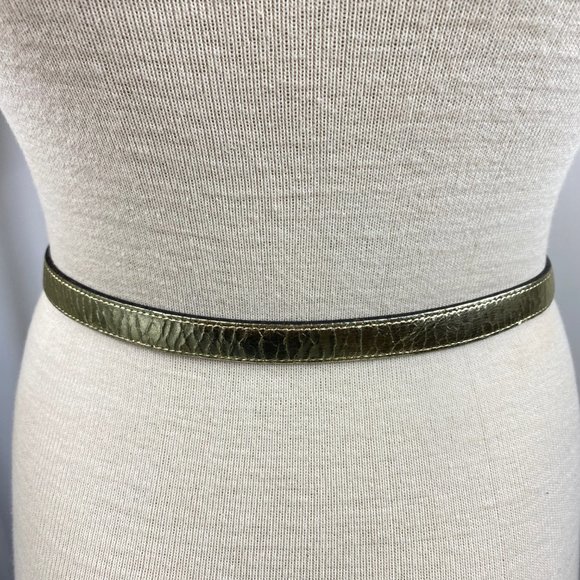 Vintage | Accessories | Vintage 9s Textured Gold Metallic Belt Full ...